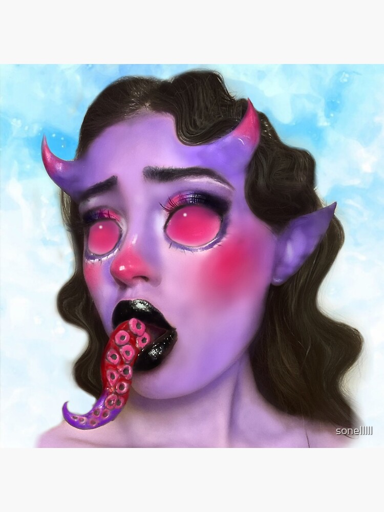 "Demon Girl " Sticker by sonelllll | Redbubble