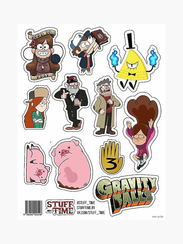 "Gravity falls sticker " Sticker for Sale by Christelil | Redbubble