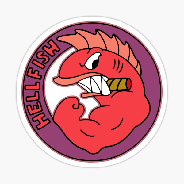 Flying Hellfish Stickers | Redbubble