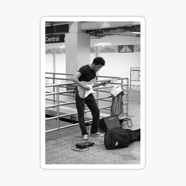 "Busking on the NYC Subway" Sticker by BritishYank | Redbubble