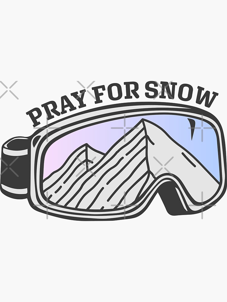 "Sunset Mountain Ski Goggles | Pray For Snow" Sticker for Sale by ...