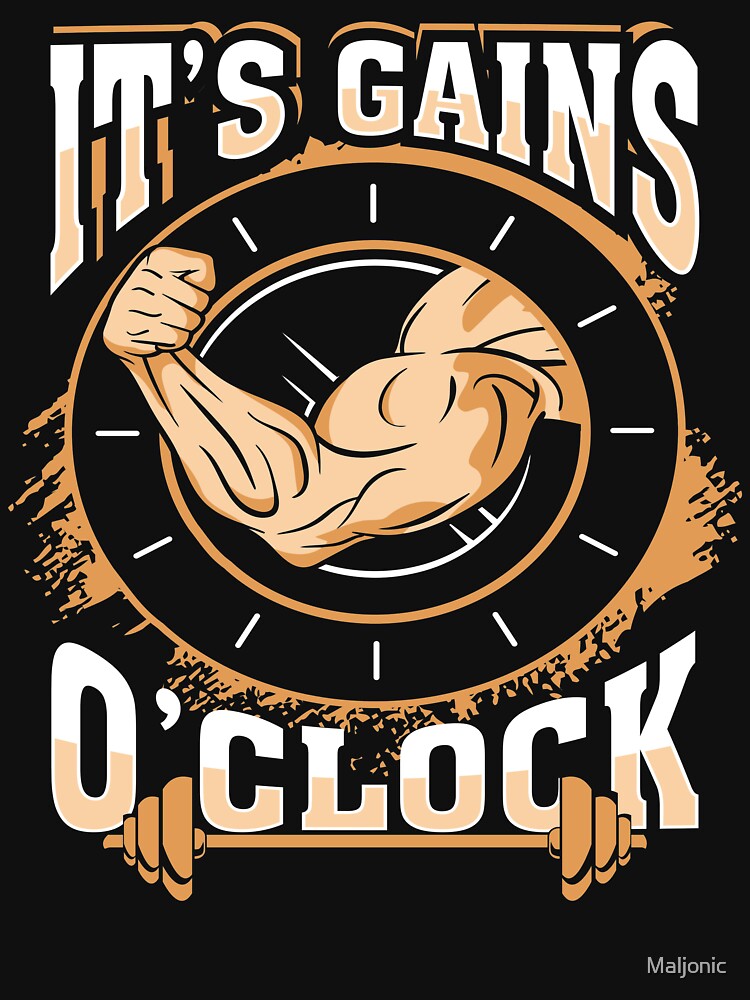 "It's Gain O'Clock Bodybuilding Gifts Weight Lifting Quote Puns" T ...