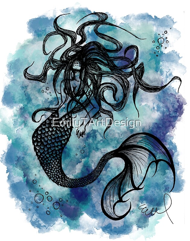 "Mermaid Watercolor" by EmilyTArtDesign | Redbubble