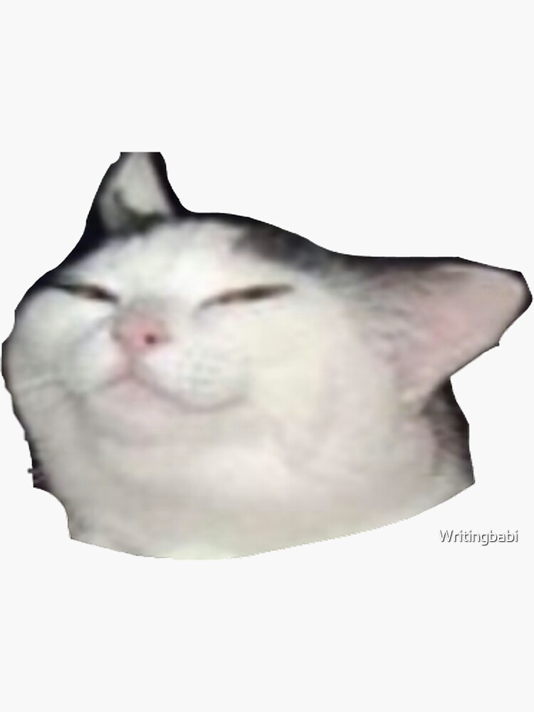 "No stab kitty" Sticker for Sale by Writingbabi | Redbubble