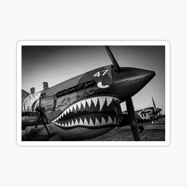 "Black and White Spitfire Teeth" Sticker by PODLizardWizard | Redbubble