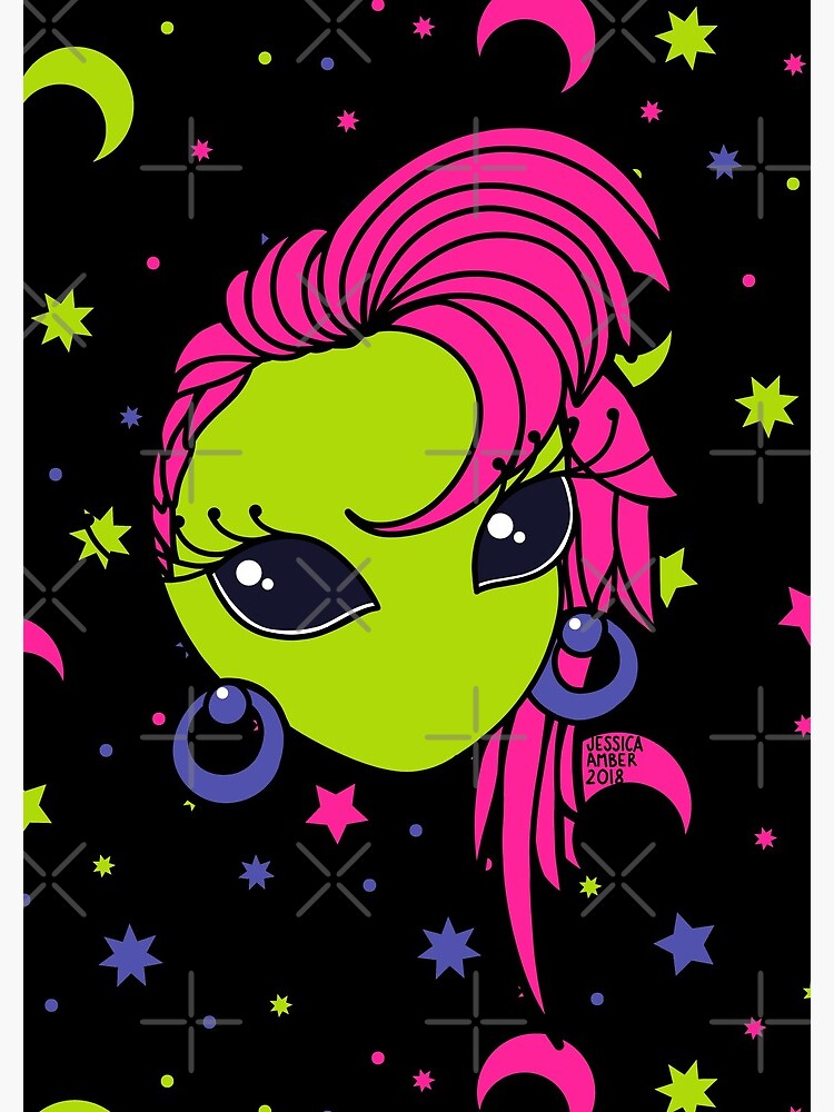 Cuaderno de espiral «Alien de los 80 | Cute Pink Mohawk Mujer de ...