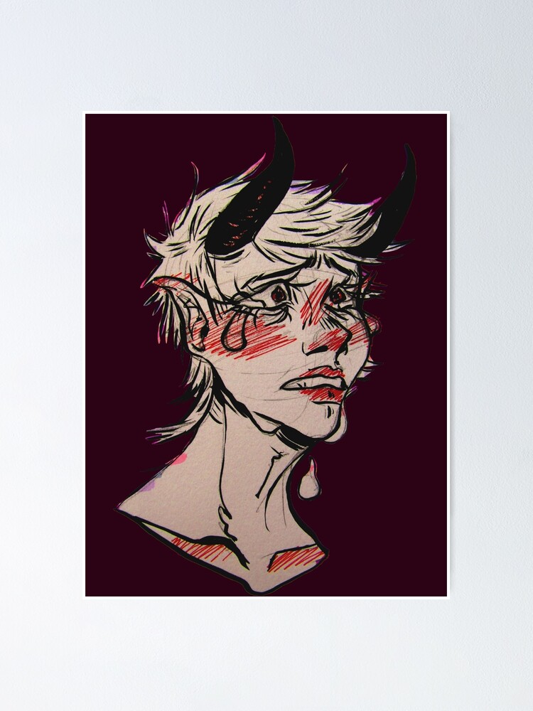 "sad demon boy" Poster for Sale by stickiefrogs | Redbubble