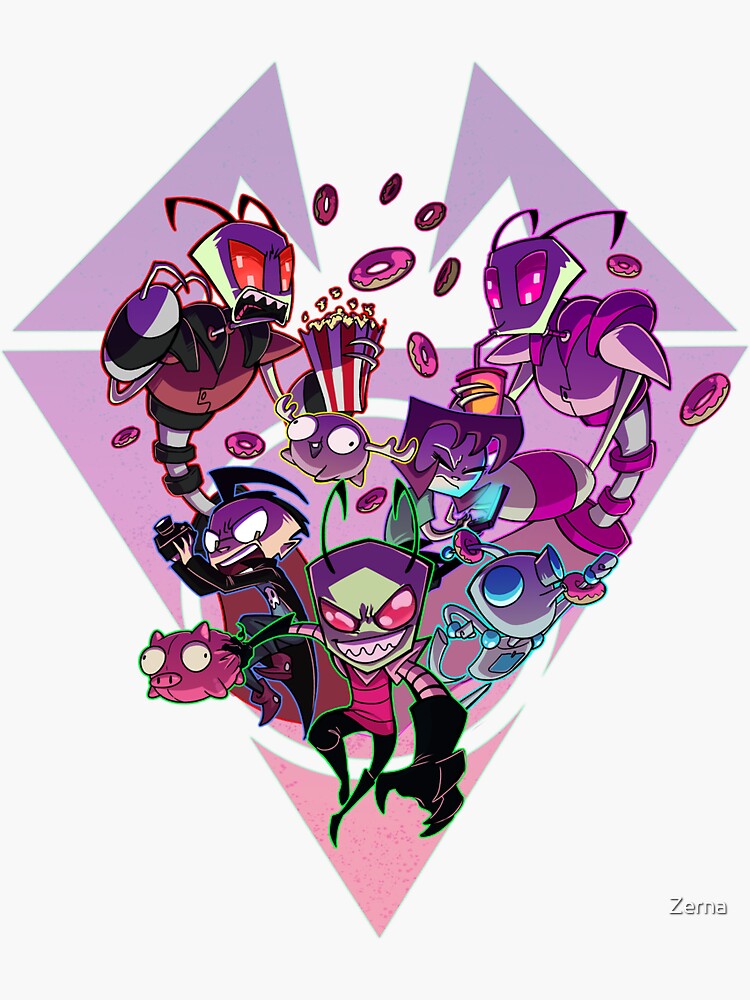 Pegatina «INVADER ZIM» de Zerna | Redbubble