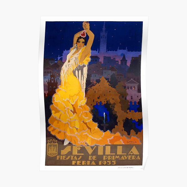 "Spain 1933 Seville April Fair Travel Poster" Poster for Sale by ...