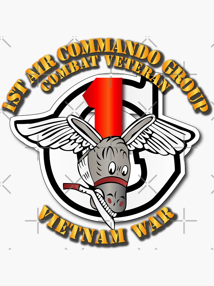 "USAF -1st Air Commando Group - Vietnam War w Txt" Sticker for Sale by ...