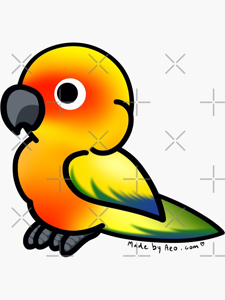 "Sun Conure!" Sticker by MadebyAeo | Redbubble