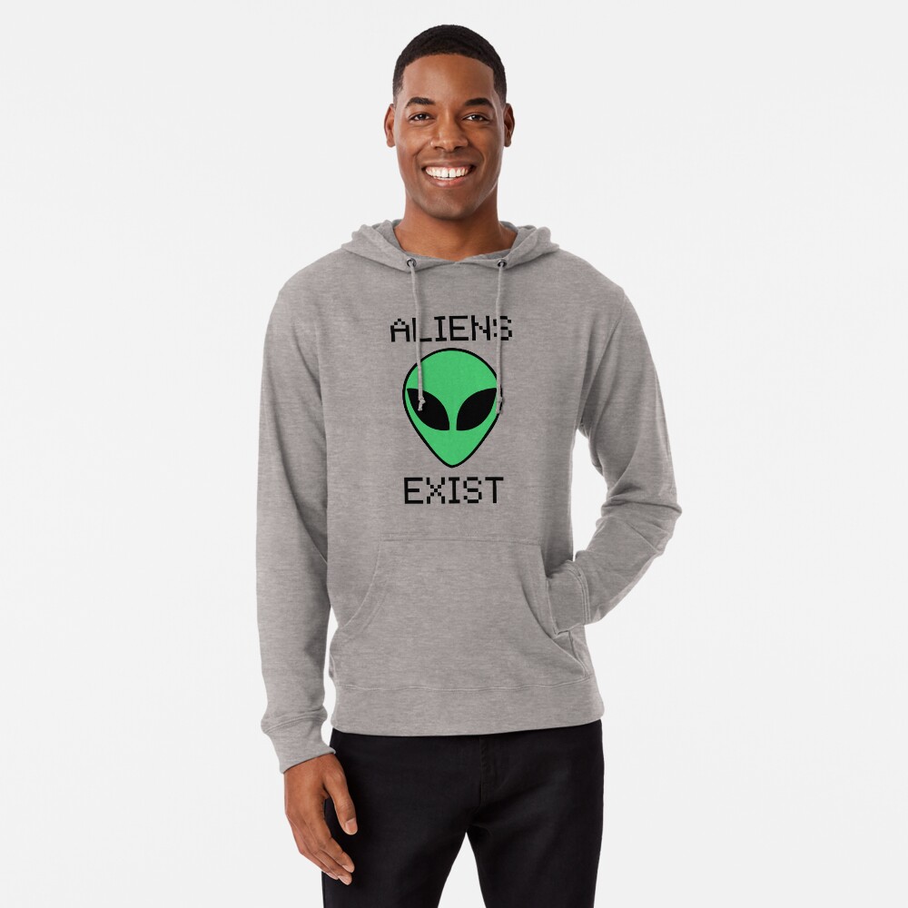 "Aliens Exist" Lightweight Hoodie by mafaldamaria | Redbubble