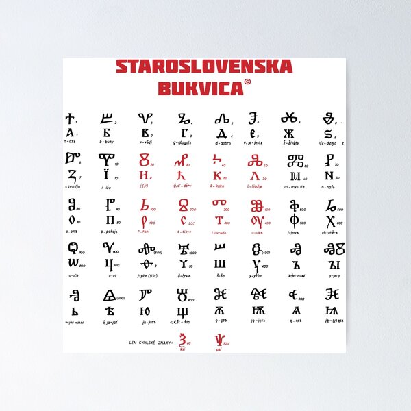 "Staroslovenska bukvica. The Old Slavonic alphabet." Poster for Sale by ...
