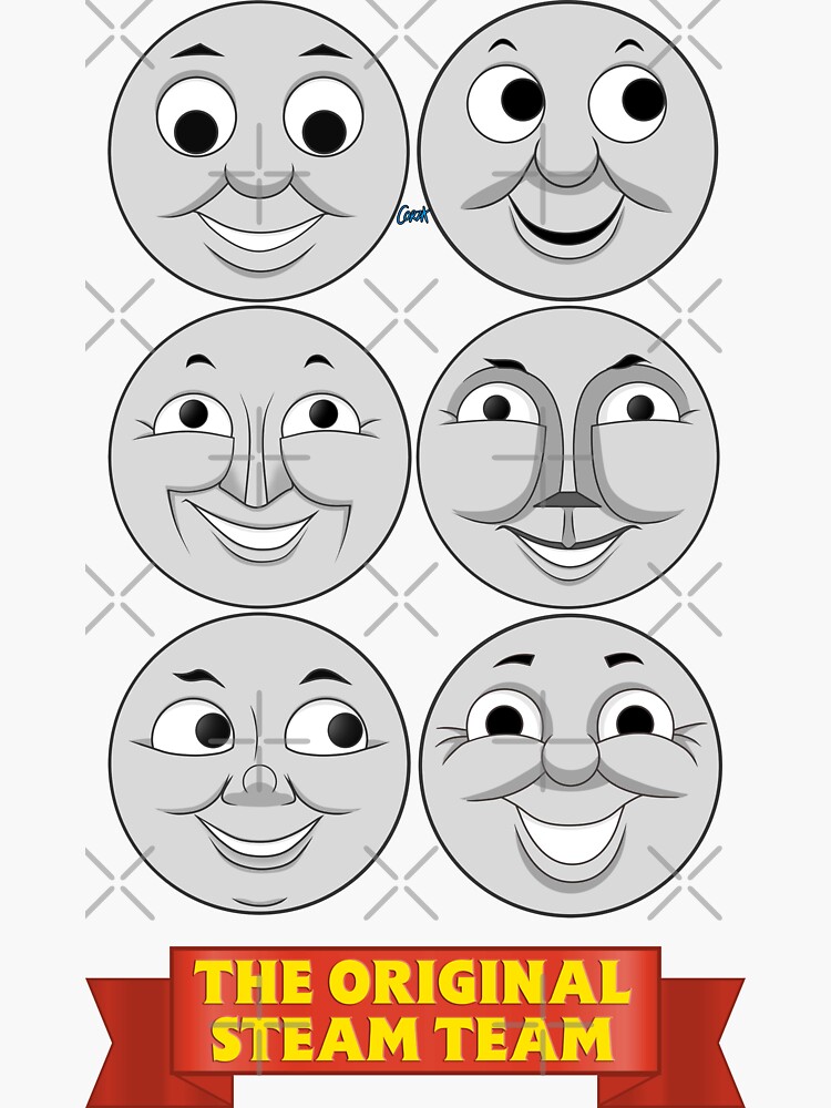 "Thomas Face Tile (Steam Team)" Sticker by corzamoon | Redbubble
