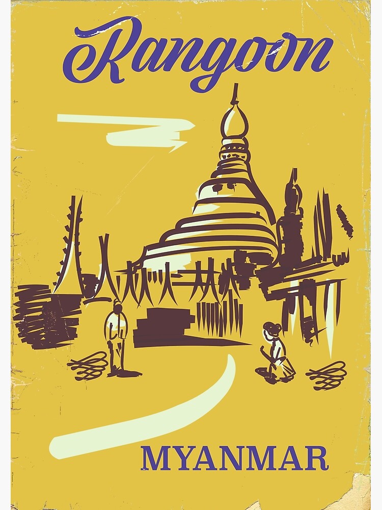 "Rangoon Myanmar vintage travel poster" Poster by vectorwebstore ...