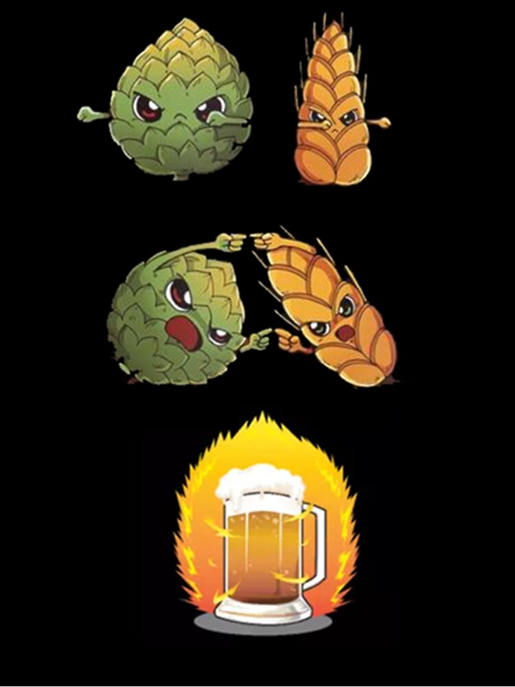 "Melting barley and beer hops" Sticker by C4Ender | Redbubble