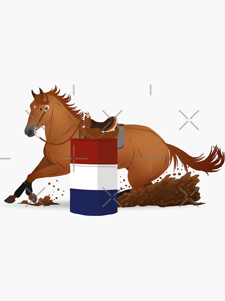 "Barrel Racing Cartoon - Equine Rampaige" Sticker for Sale by ...