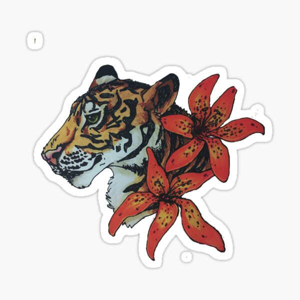 "Tiger lilies" Sticker for Sale by MarkerSplatter | Redbubble