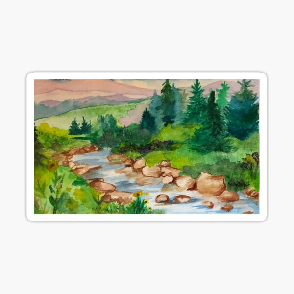 "Watercolor lake " Sticker for Sale by Jenna Cuomo | Redbubble