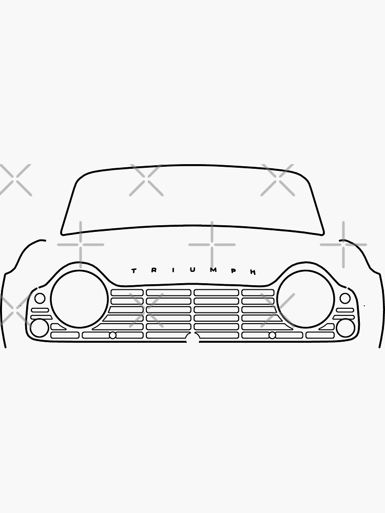 "Triumph TR4 classic car black outline graphic" Sticker for Sale by ...
