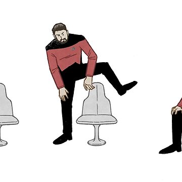"Riker Sitting" Sticker for Sale by citycyclops | Redbubble