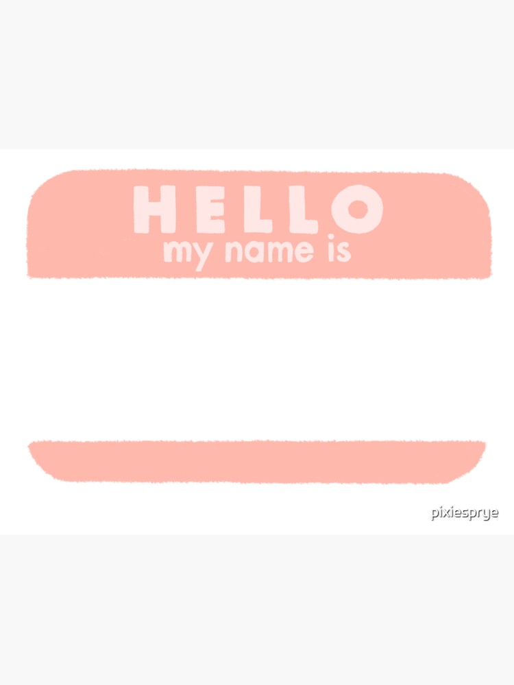 "Pink Name Tag (English) " Sticker by pixiesprye | Redbubble