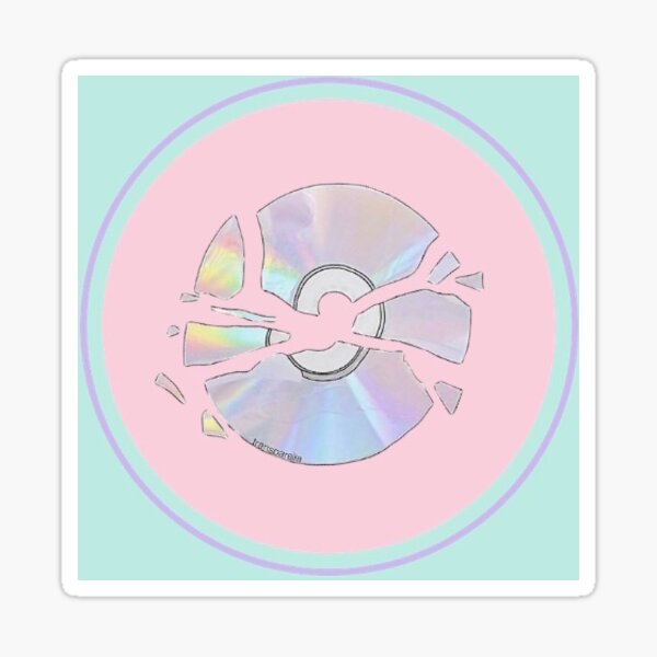 "Shattered CD Retro Colors Graphic" Sticker by Calleigh-C | Redbubble