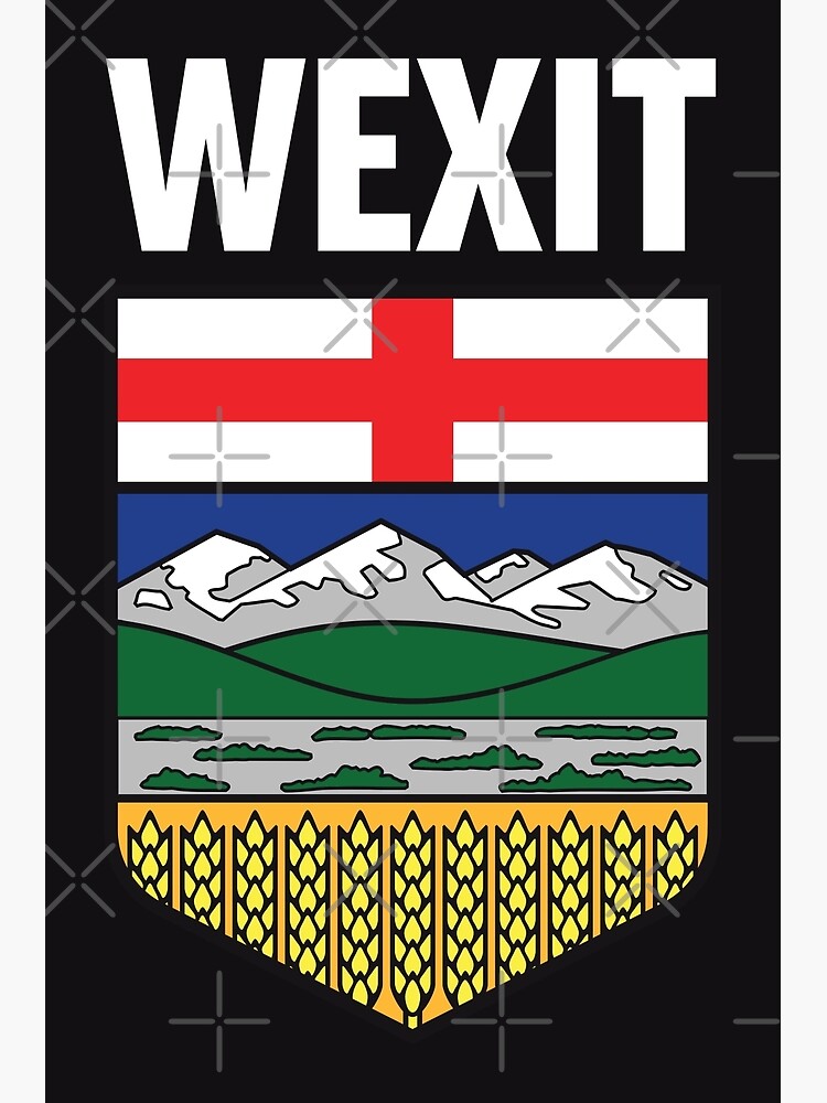 "Wexit Alberta with Coat of Arm Shield Canada Separation Movement black ...