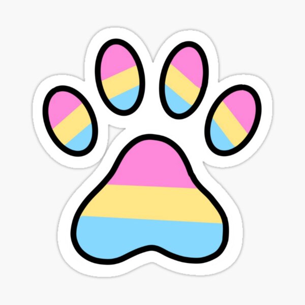 "Pan Pansexual Pawprint LGBT LGBTQ+" Sticker for Sale by Minty-Toast ...