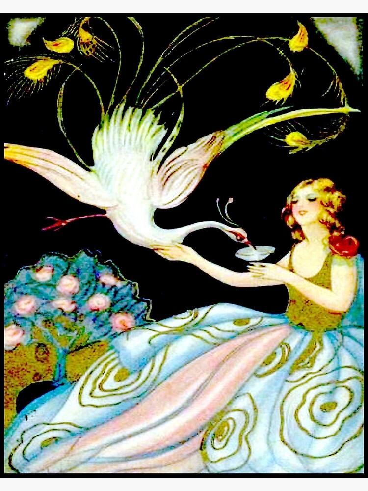 "MAIDEN and the PEACOCK : Vintage Fantasy Fable Print" Poster for Sale ...