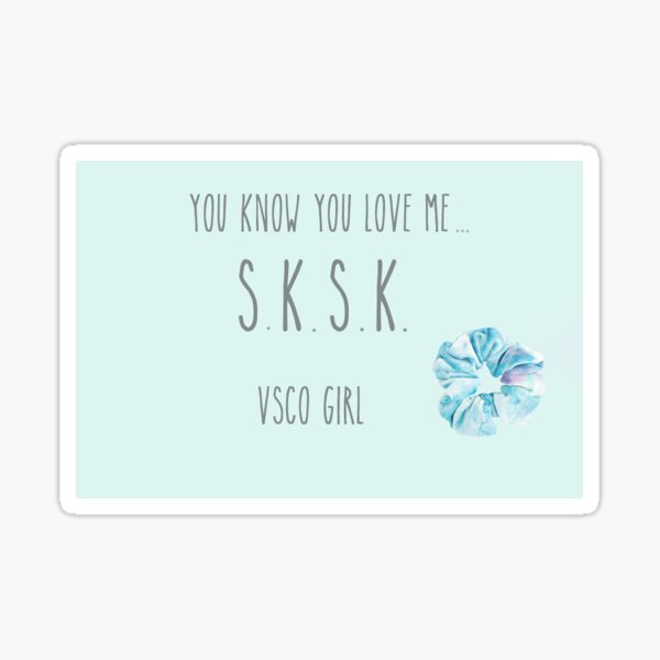 "Sksk Vsco Girl" Sticker for Sale by seafoammmm | Redbubble