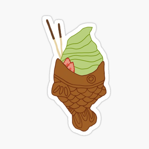 "Matcha Taiyaki Japanese Green Sticker" Sticker by stickersbynikki ...