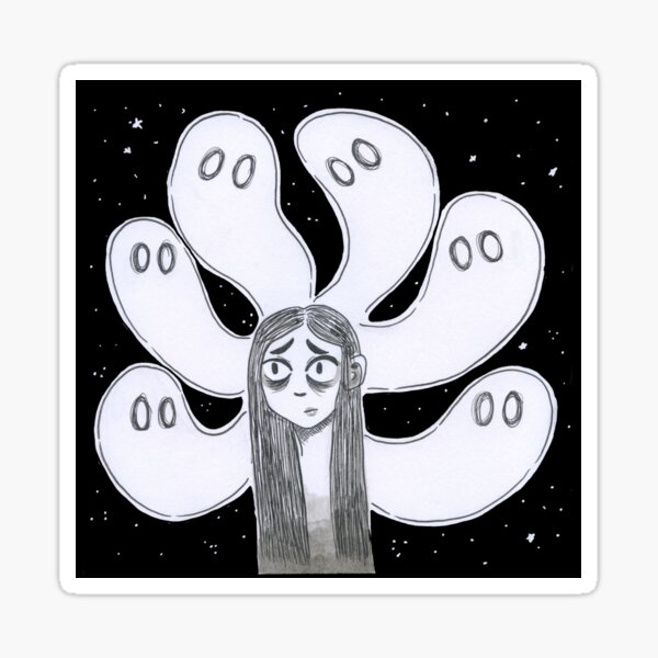"Cute Ghost Girl " Sticker for Sale by pixelsclouds | Redbubble