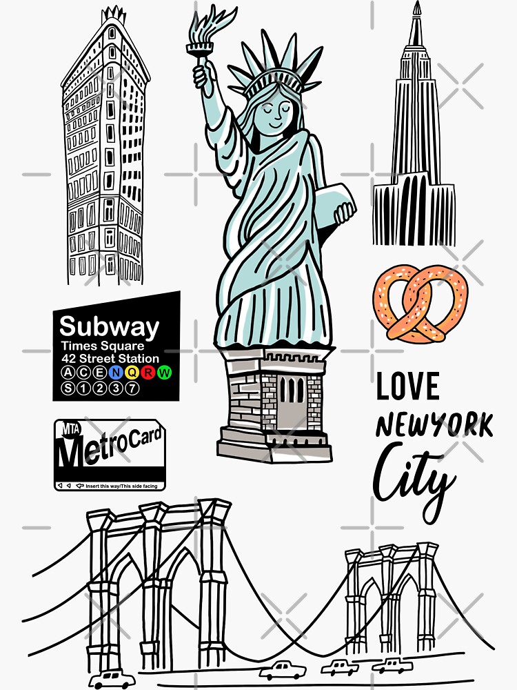 "New York Graphic " Sticker for Sale by SuperrSunday | Redbubble