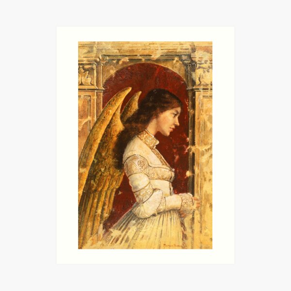 "Pre-Raphaelite Fresco Angel" Art Print for Sale by mictomart | Redbubble