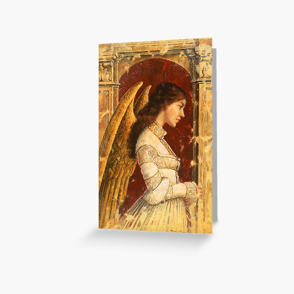 "Pre-Raphaelite Fresco Angel" Greeting Card for Sale by mictomart ...