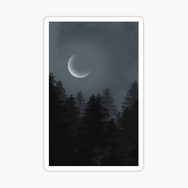 "Night Sky With Trees" Sticker for Sale by Beginartist | Redbubble