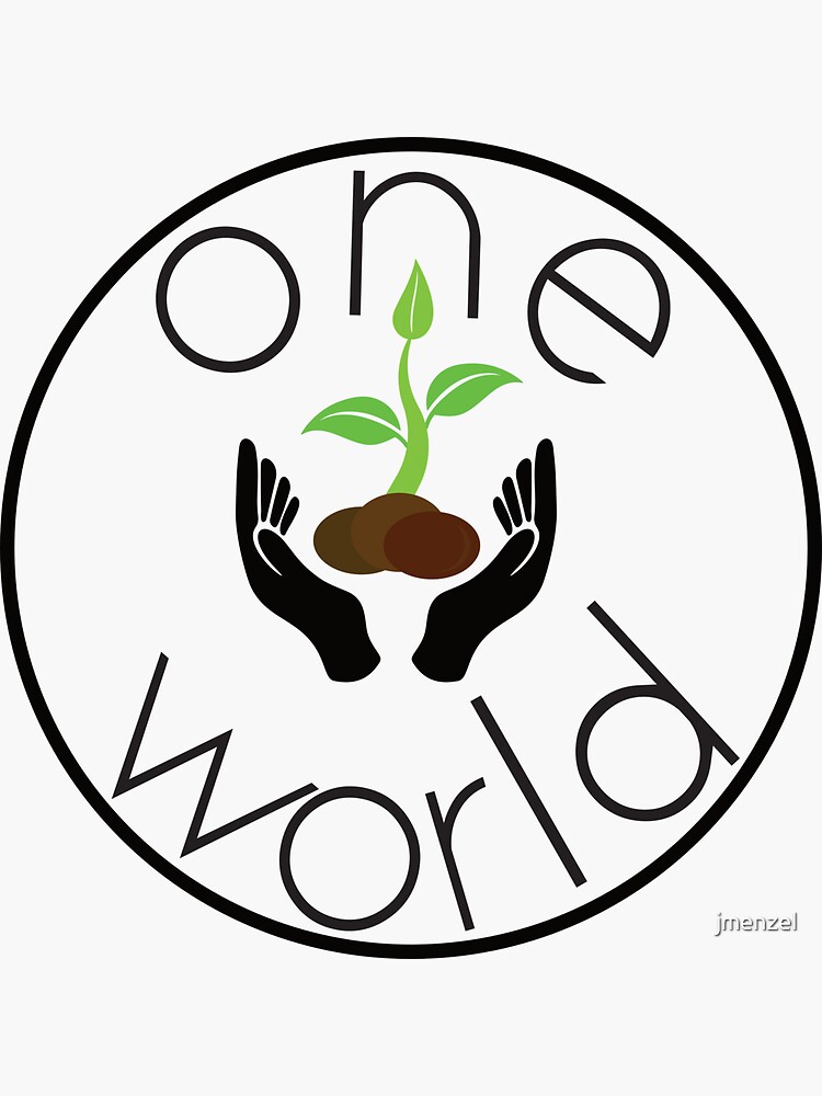 "One World" Sticker for Sale by jmenzel | Redbubble