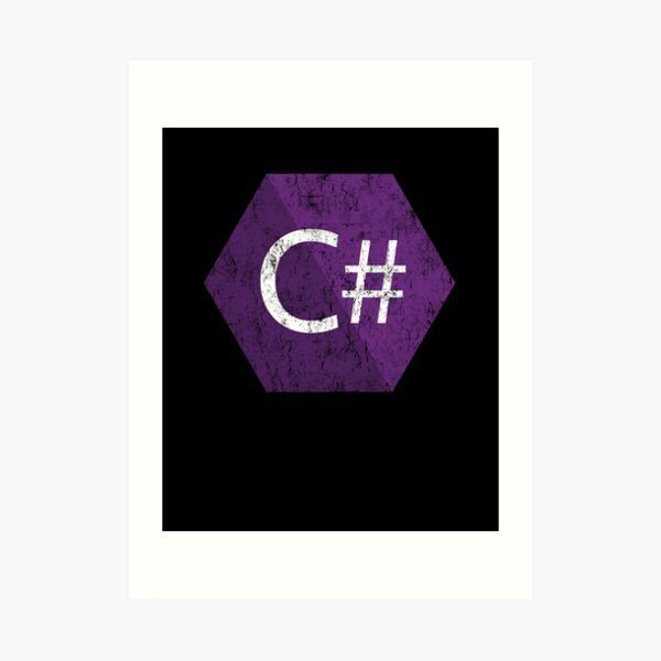 "Vintage C# C Sharp Programmer" Art Print for Sale by vladocar | Redbubble