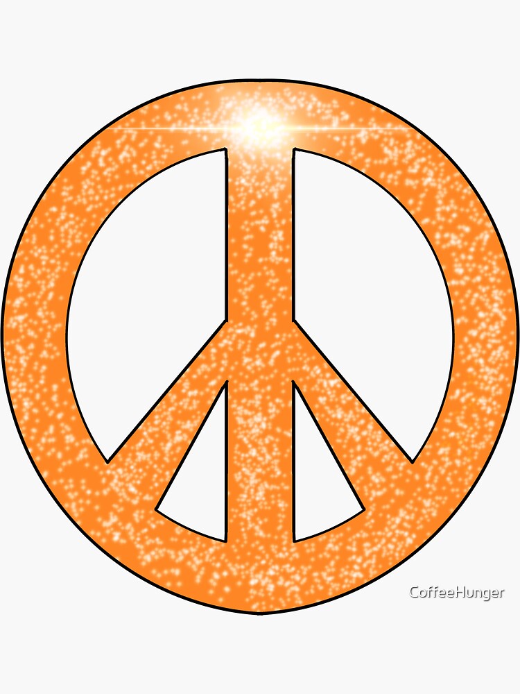 "Luminous Peace Symbol with Solar Flare and Sun Rays " Sticker by ...