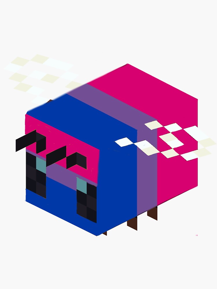 "Bisexual Pride Minecraft Bee" Sticker for Sale by nofandominpart ...