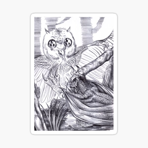 "Inktober 2019 - Shivering in front of the danger" Sticker by ...