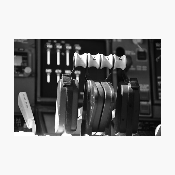 "Boeing 747 Cockpit Throttles Close up" Photographic Print by ...