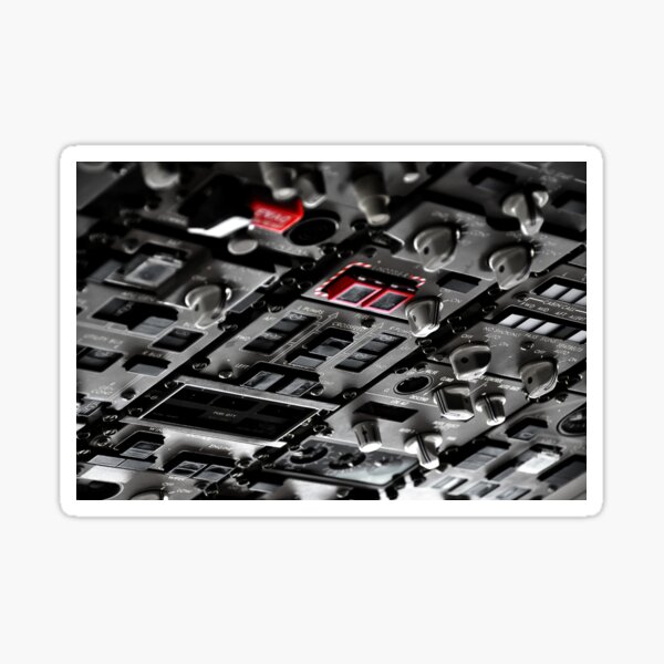 "Cockpit buttons in a Boeing 767" Sticker for Sale by ThePilotChannel ...