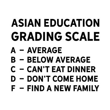 "Asian Grading Scale School Student Teacher Humor Quote" Sticker for ...