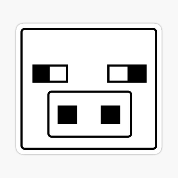 "Minecraft Pig outline for kids" Sticker for Sale by Execed | Redbubble