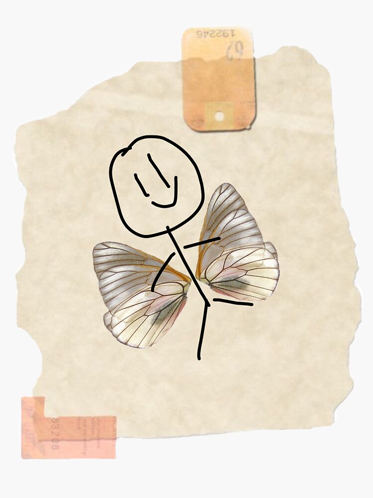 "Angelic Stick Figure" Sticker for Sale by lucciillee | Redbubble