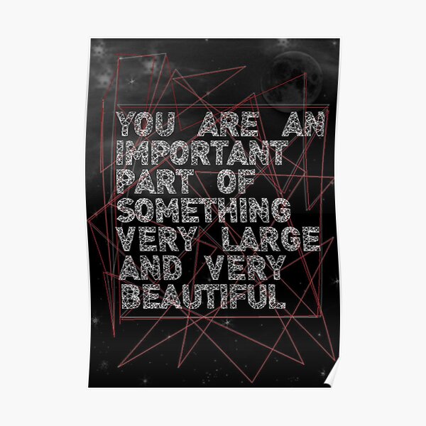 "You are an important part of something very large and very beautiful ...