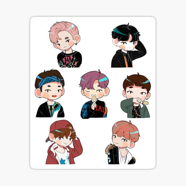 Stickers, Labels & Tags BTS Cartoon Sticker Paper etna.com.pe