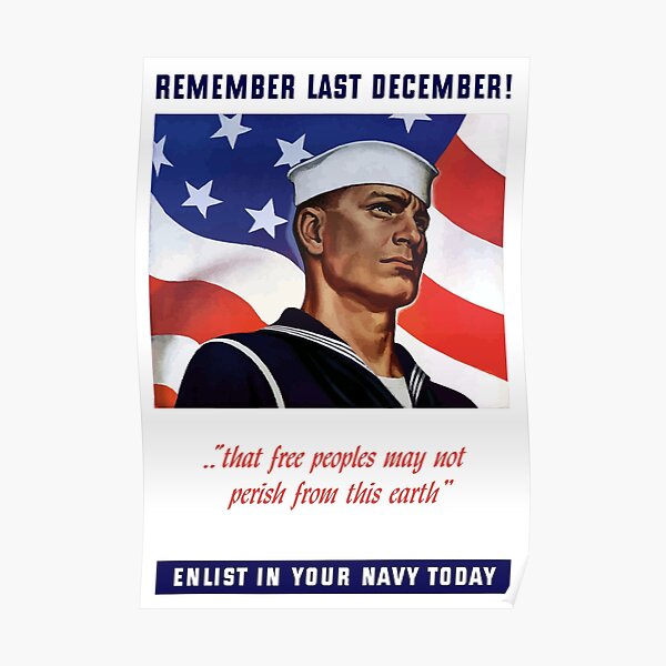 "Enlist In Your Navy Today -- World War 2" Poster for Sale by ...